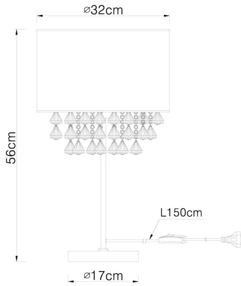 GLOBO 15187T3 - Stolní lampa AMY 1xE27/60W/230V