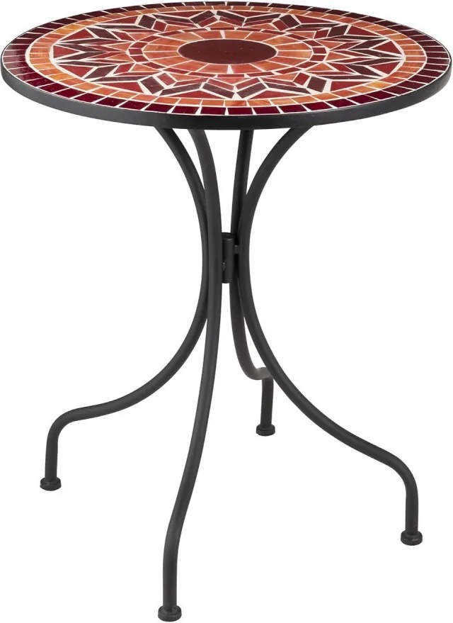 Kovový zahradní stolek Square Mosaic Red - Ø61*71 cm J-Line