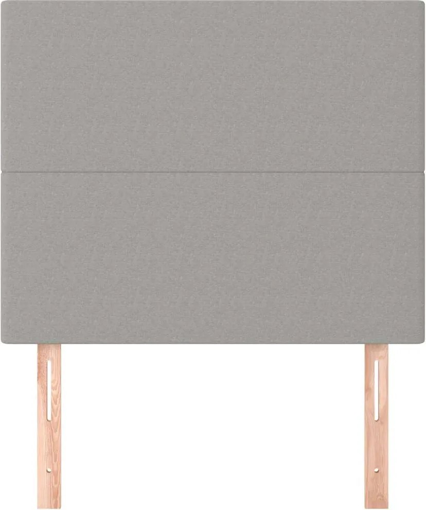 Čelo postele světle šedé 100x5x118/128 cm látkové 3116042
