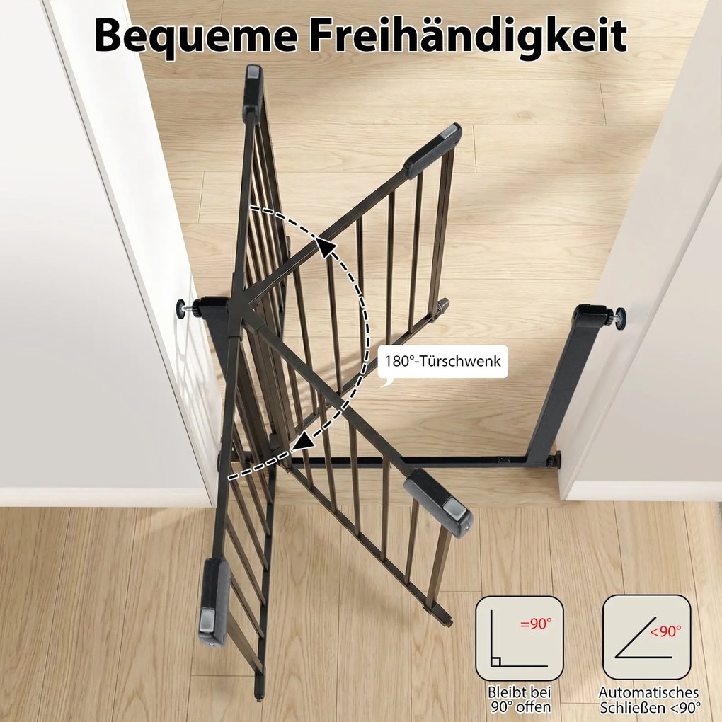 Costway Schodišťová brána bez vrtání se šířkou 75-82 cm Auto-Close