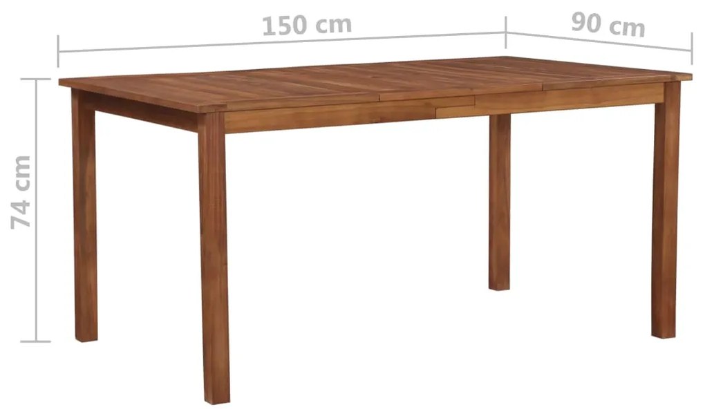 vidaXL Marketos Zahradní stůl 150 x 90 x 74 cm masivní akáciové dřevo
