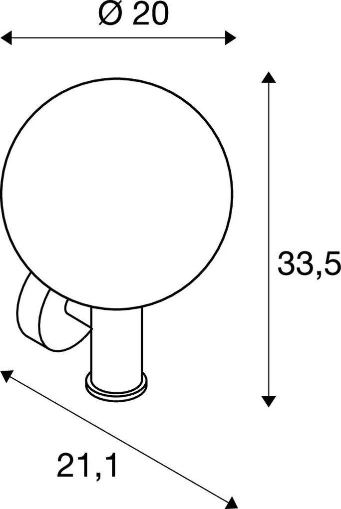 LA 1002002 GLOO PURE WL, venkovní nástěnné nástavbové svítidlo, E27, antracit, IP44 - BIG WHITE (SLV)