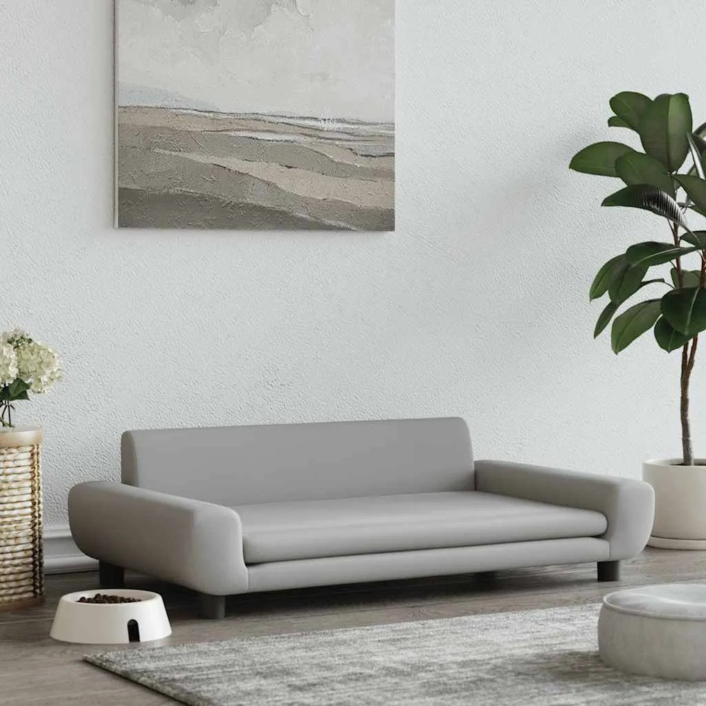 Pelíšek pro psy světle šedý 100 x 54 x 33 cm samet 171982