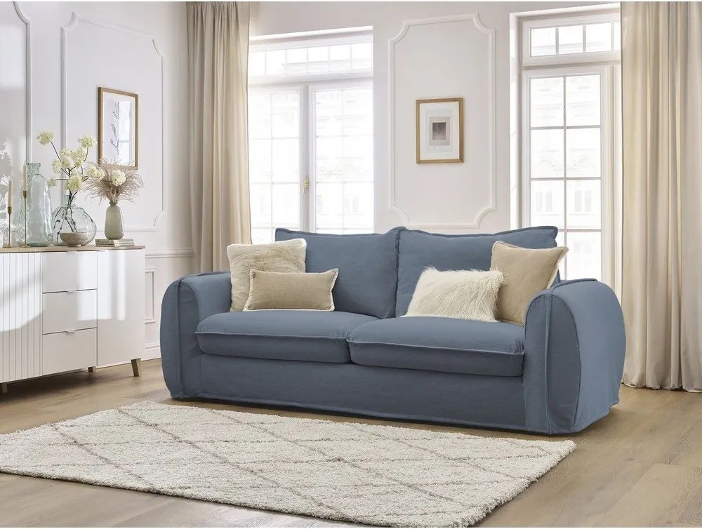Modrá pohovka na každodenní spaní/rozkládací 216 cm Archimede – Bobochic Paris