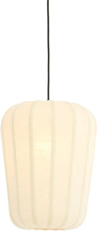 Bílé závěsné svítidlo s textilním stínidlem ø 10 cm Bibury – Light & Living