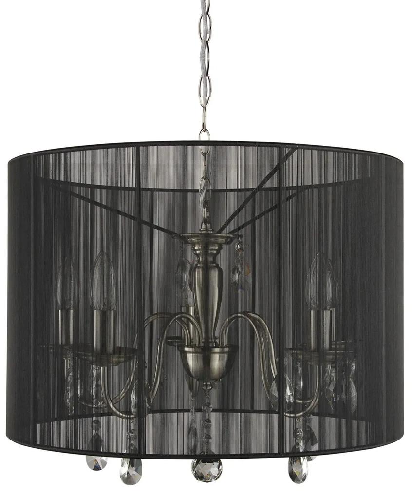 Černý kulatý lustr Merel - Ø50 x 120 cm / 5*E14