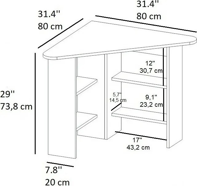 Pracovní stůl Corner Walnut