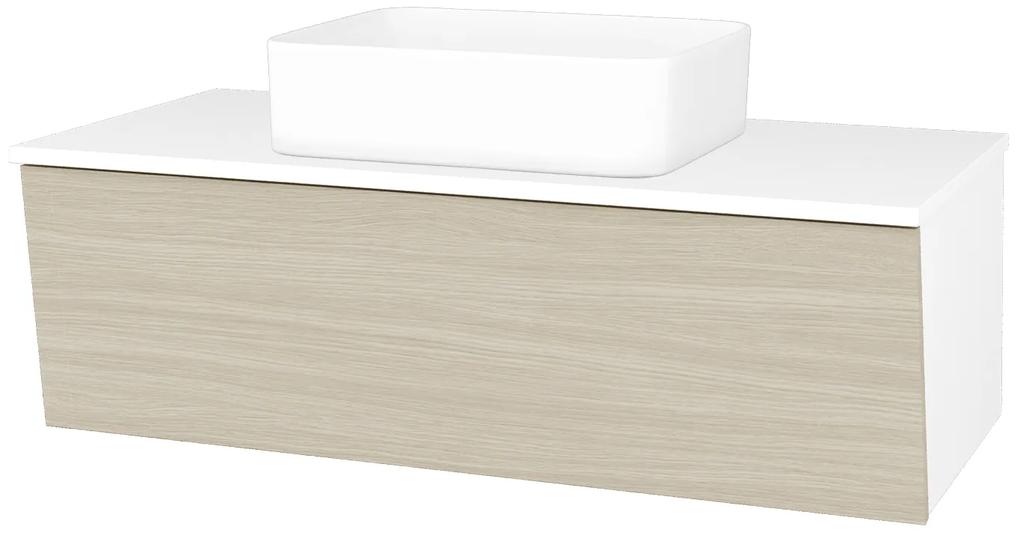 Dřevojas Koupelnová skříň INVENCE SZZ 100 (umyvadlo Joy) Varianta: L01 Bílá vysoký lesk / D01 Beton
