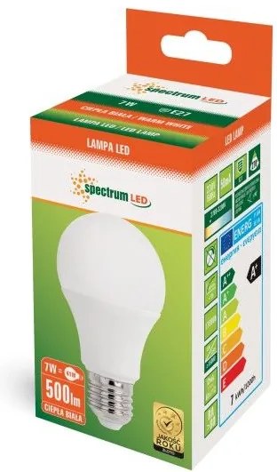 Spectrum LED Spectrum, LED žárovka E-27, 230V, 7W, 600lm, 3000K, 13900, OSW-01004