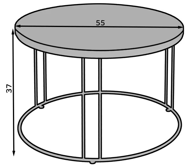 ADRK Konferenční stolek NOEL B-S 55, dub sonoma/černá