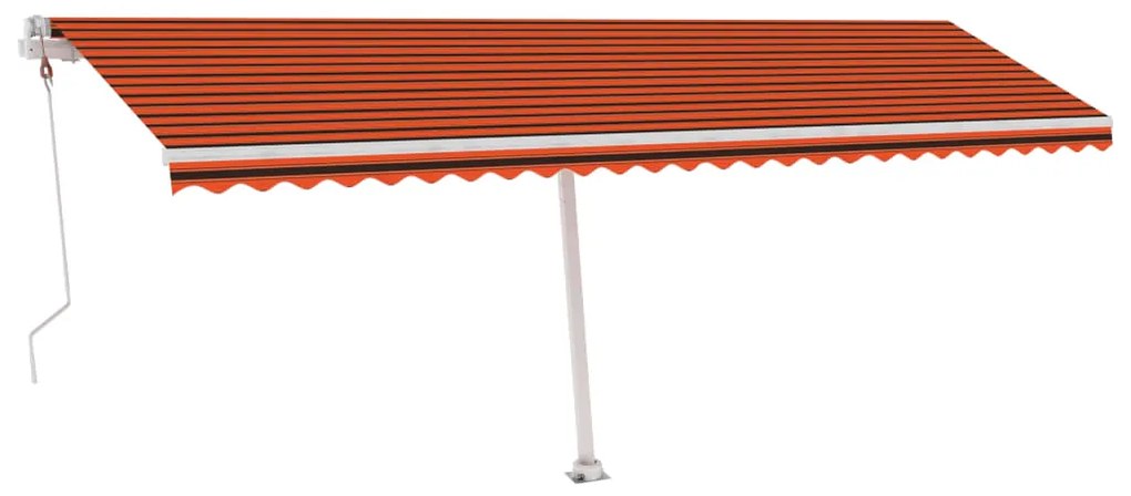 vidaXL Marketos Volně stojící automatická markýza 600 x 300 cm oranžová/hnědá