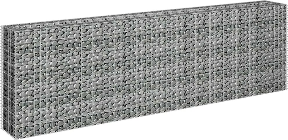 Gabionový vyvýšený záhon pozinkovaná ocel 270 x 30 x 90 cm 145639