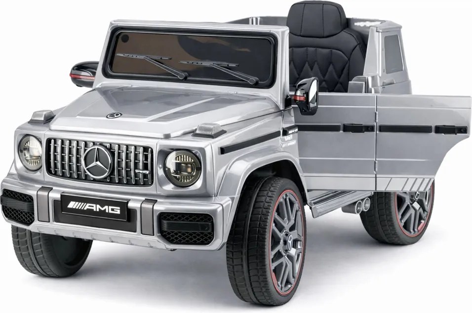 LEAN CARS Elektrické autíčko Mercedes AMG G 63 stříbrné lakované