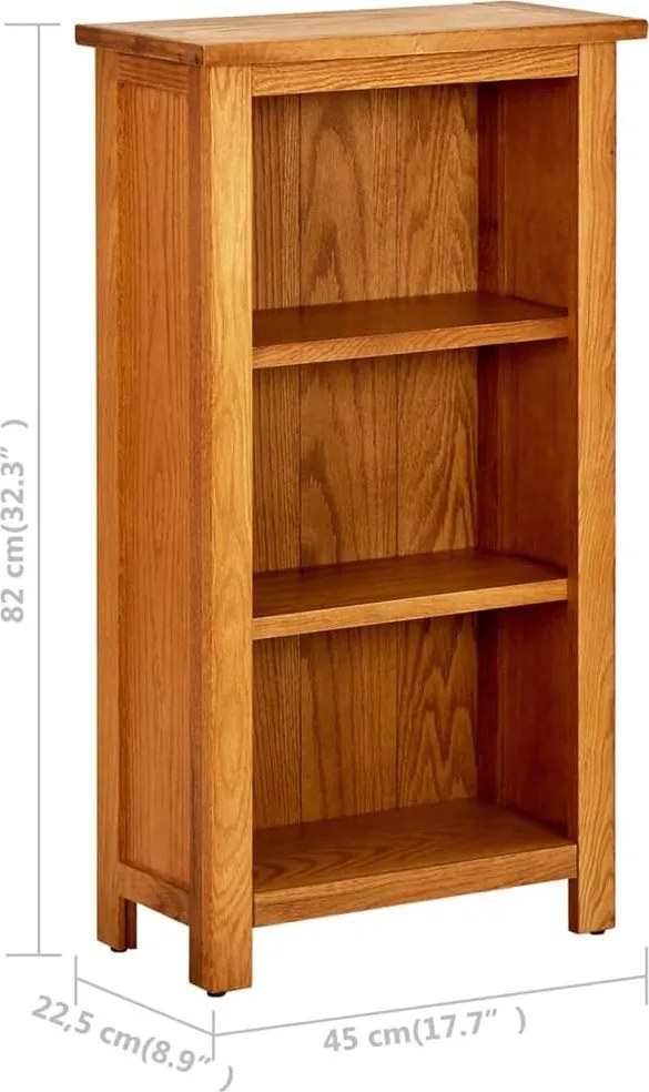 vidaXL Knihovna 45 x 22,5 x 82 cm masivní dubové dřevo [289186]