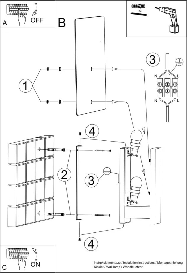 Nástěnné svítidlo v přírodní barvě Parola – Sollux