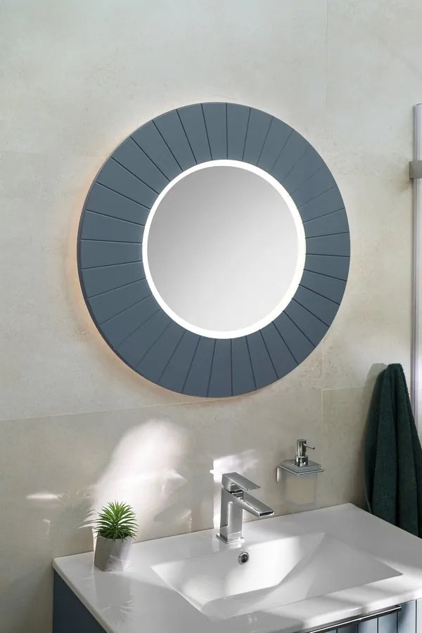 Sapho Sapho, LUMIRO STRIP kulaté zrcadlo s LED osvětlením v rámu, průměr 90cm, agila, LR950-4343S