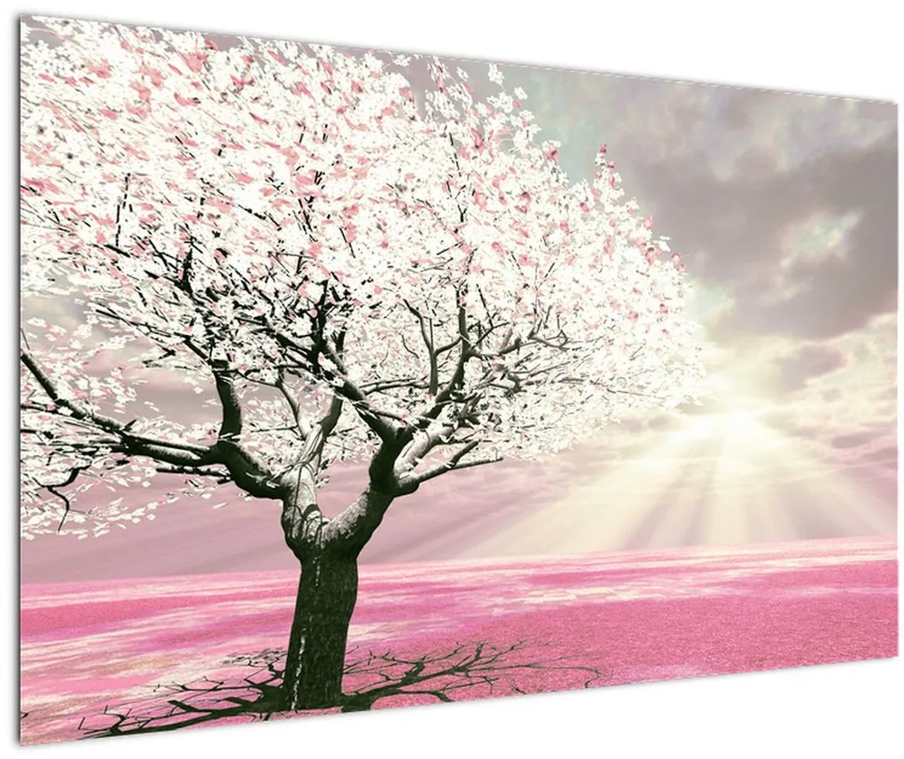 Růžový obraz stromu (120x80 cm), 40 dalších rozměrů