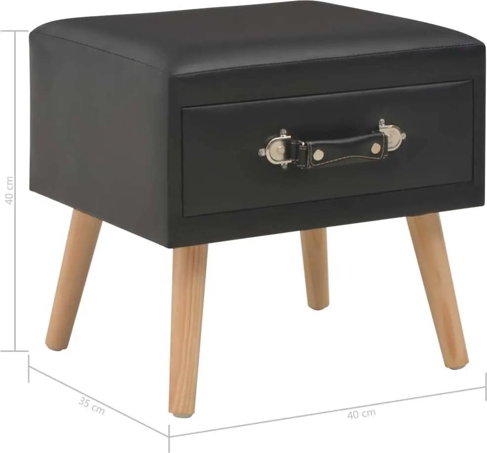 vidaXL Noční stolek 40 x 35 x 40 cm umělá kůže [247537] Barva: Bílá