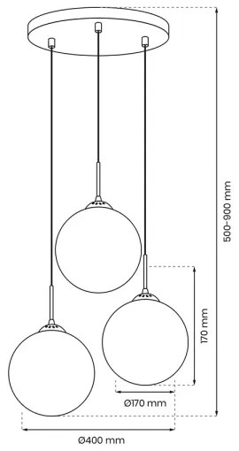 Lustr na lanku REFLEX 3xE14/40W/230V