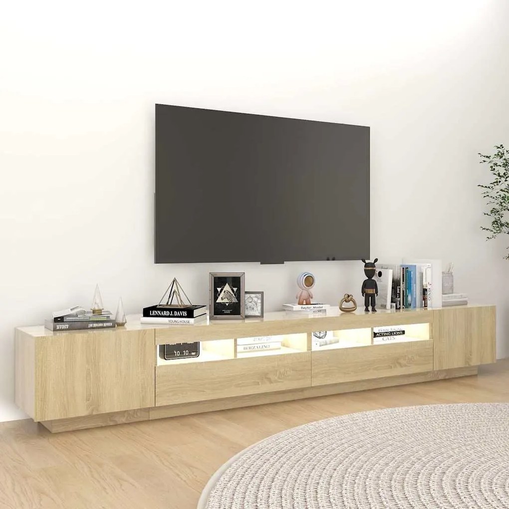 TV skříňka s LED osvětlením dub sonoma 260 x 35 x 40 cm 3081918