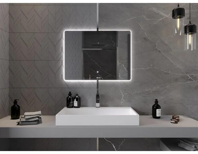 Mexen Sun podsvícené koupelnové zrcadlo 80 x 60 cm, LED 6000K, ventilátor - 9807-080-060-611-00