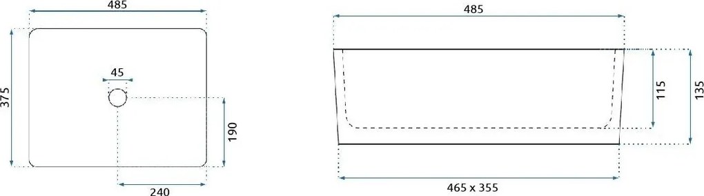 Rea Anita umyvadlo, 49 x 38 cm, bílá, REA-U0669