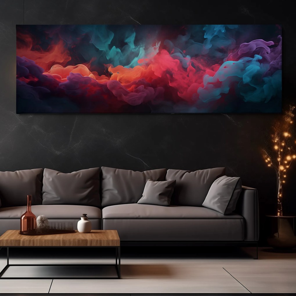 Obraz na plátně - Hořící oblaka, Abstrakce FeelHappy.cz Velikost obrazu: 240 x 80 cm