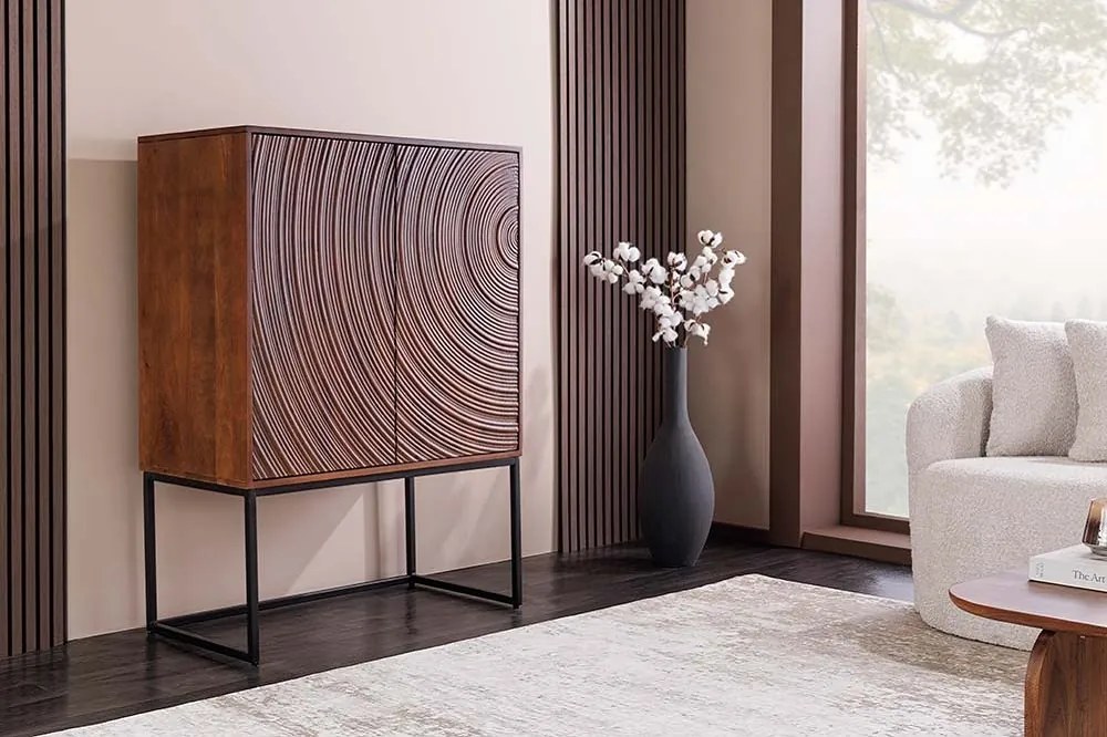 Designová vysoká komoda Waseemah 120 cm hnědé mango