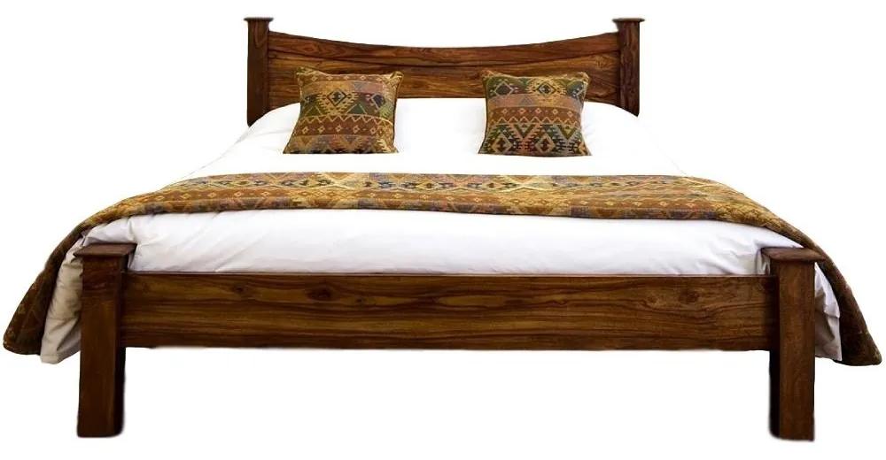 Massive home | Dřevěná postel z palisandrového dřeva Massive Home Irma III 160 x 200 cm Palisandr Ořech