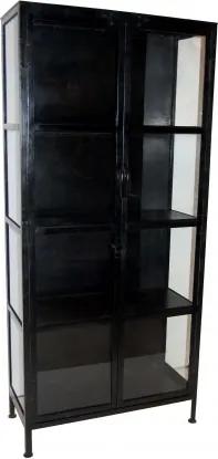 Industrial style, Černá železná skříň 176 x80 x35 cm (950)