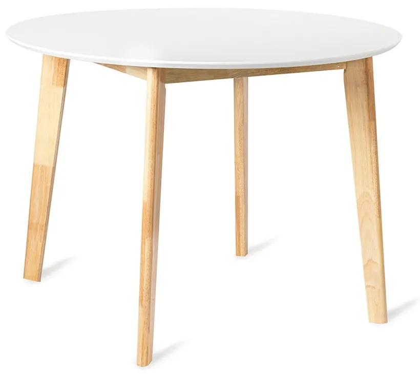 Jídelní stůl s kulatou bílou deskou Bonami Essentials Vojens, ⌀ 105 cm