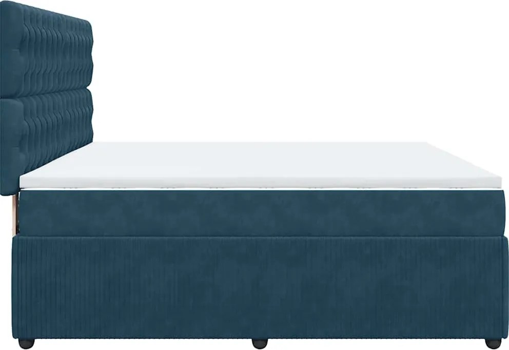 Box spring postel s matrací tmavě modrá 180x200 cm samet 3292416