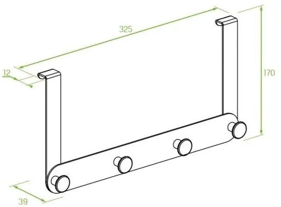 Laveo Miri, 4-háčkový věšák na ručníky, bílá, LAV-ALM_615S