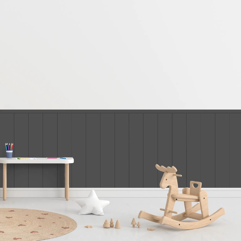 PIPPER. Textilní samolepící tapeta - Obdélník - Šedá barva Barva: Tmavá, Velikost: 80cm