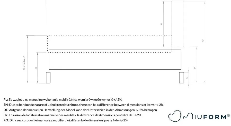 Světle zelená čalouněná dvoulůžková postel s roštem 180x200 cm Eve – Miuform