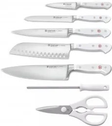 Wüsthof Blok na nože s 6 noži Classic White s nožem Santoku 1090270601