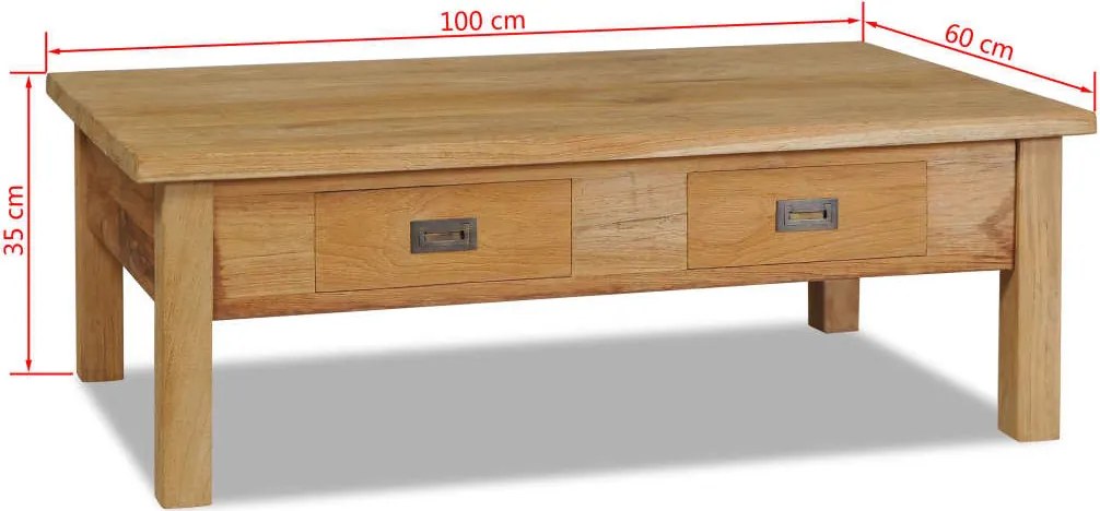 vidaXL Konferenční stolek masivní teak 100 x 60 x 35 cm [244483]