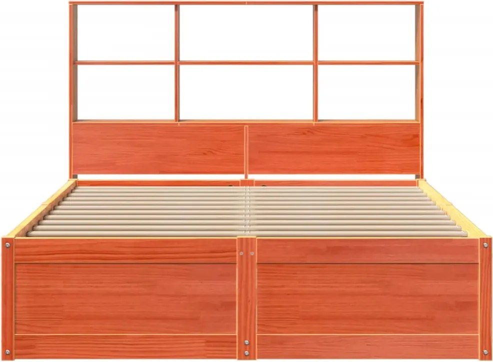 Postel bez matrace voskově hnědá 140 x 190 cm masivní borovice 3323469