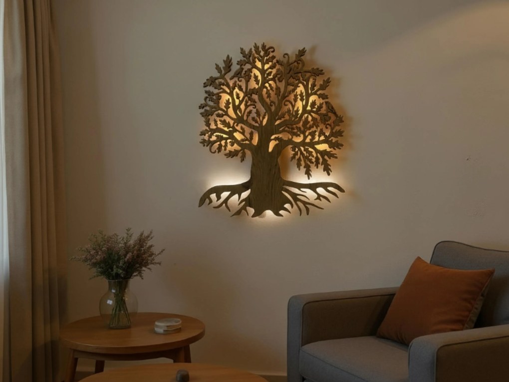 Li-Go "Dub" světelný strom 230V 45x55cm provedení povrchu: ořech