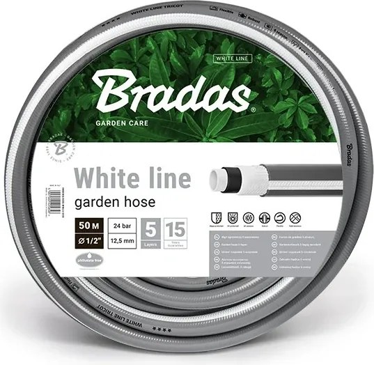 BRADAS Zahradní hadice 50m, 1/2" WHITE LINE