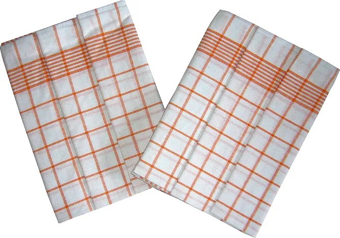 Svitap Utěrka Negativ Egyptská bavlna bílá oranžová 50x70 cm 3 ks