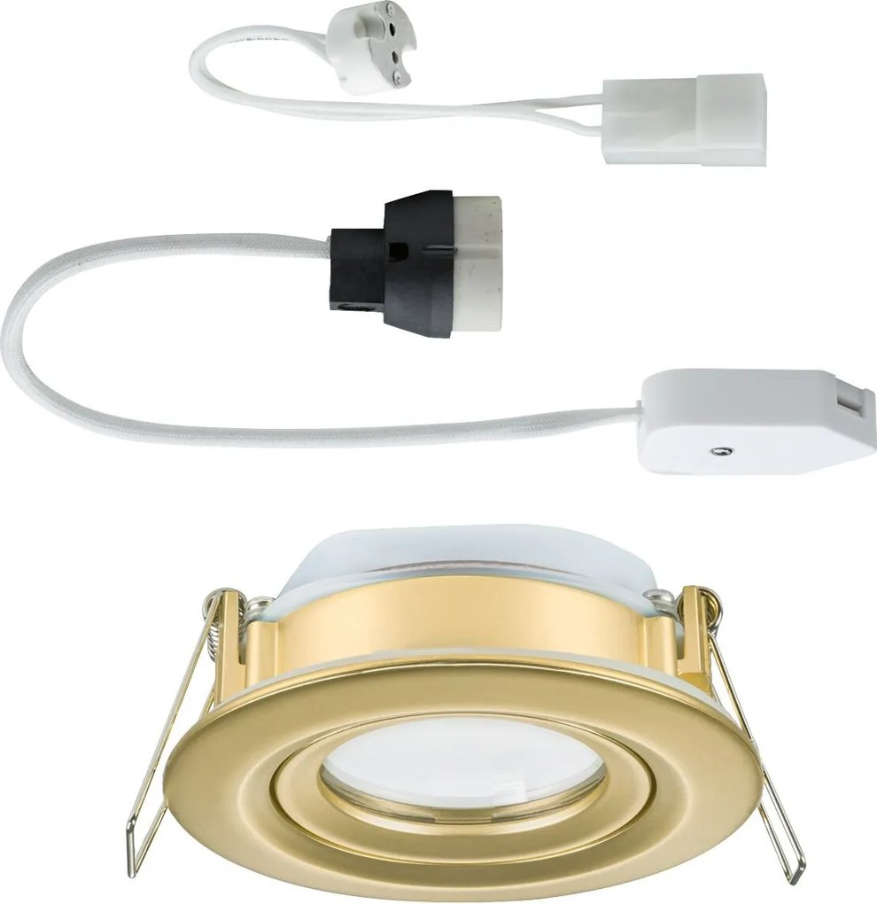 P 92403 Vestavné svítidlo Nova Plus IP65 kruhové 93mm 30° GU5,3 / GU10 max. 35W 230/12V stmívatelné zlatá mat - PAULMANN