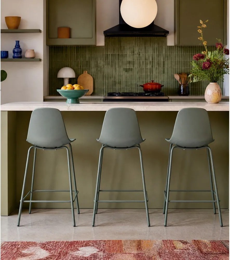 Khaki plastová barová židle (výška sedáku 67,5 cm) Whitby – Unique Furniture