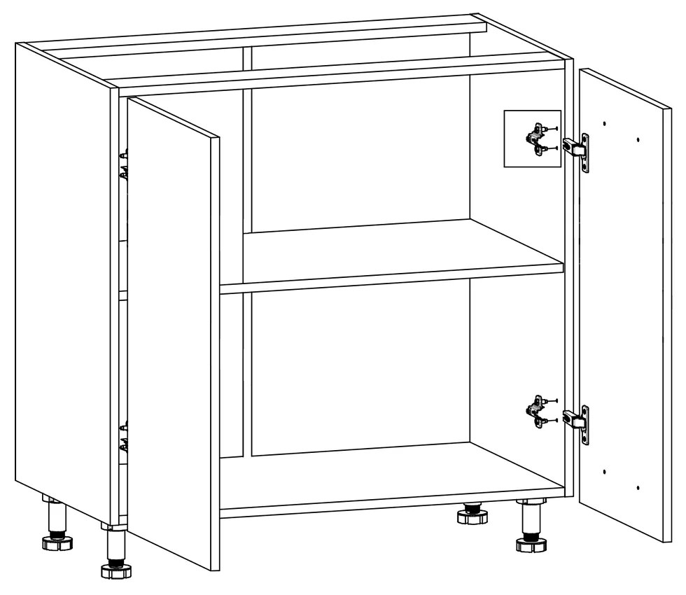 LANGEN bu | dolní skříňka D80 | s úchyty | béžová