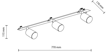 Podhledové bodové svítidlo NEX 3xGU10/10W/230V černá