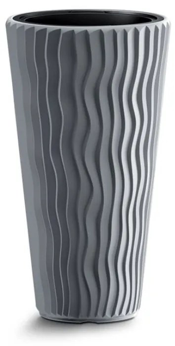 PROSPERPLAST Květináč - SANDY SLIM Průměr: 39 cm, Barva: šedá