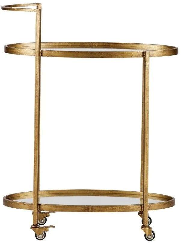 Hoorns Pojízdný odkládací stolek Antique, zlatý