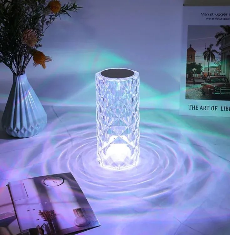 Zaparkorun LED dotyková křišťálová lampa s 16 druhy svíticích barev