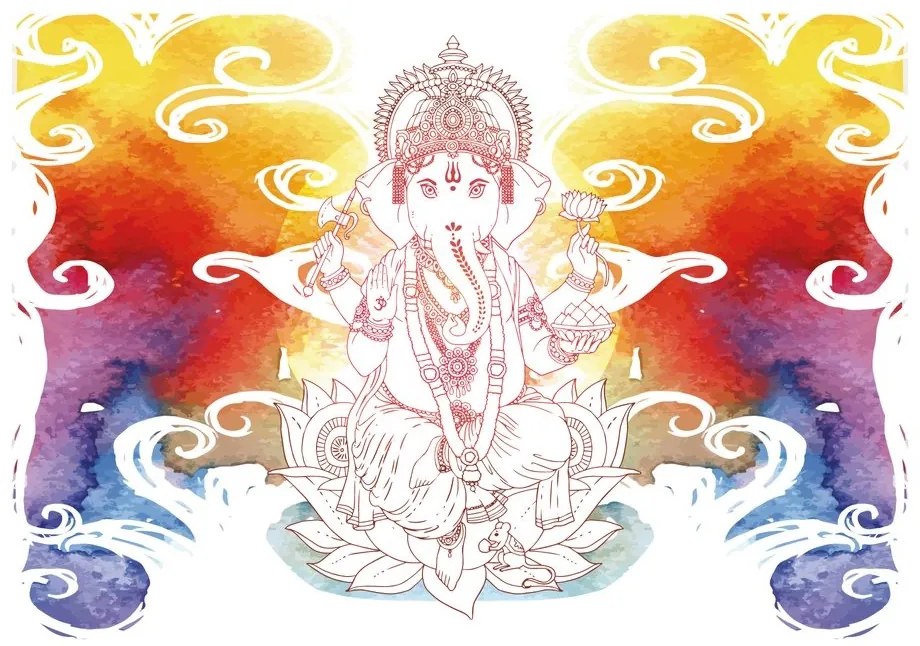 Tapeta hinduistický Ganéše - 150x100 cm