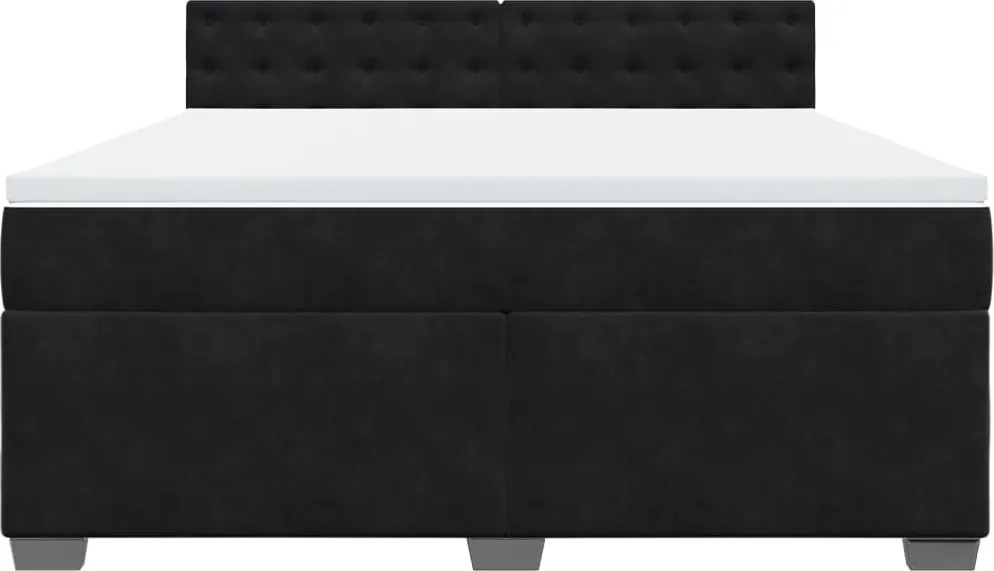 Box spring postel s matrací černá 180x200 cm samet 3288692
